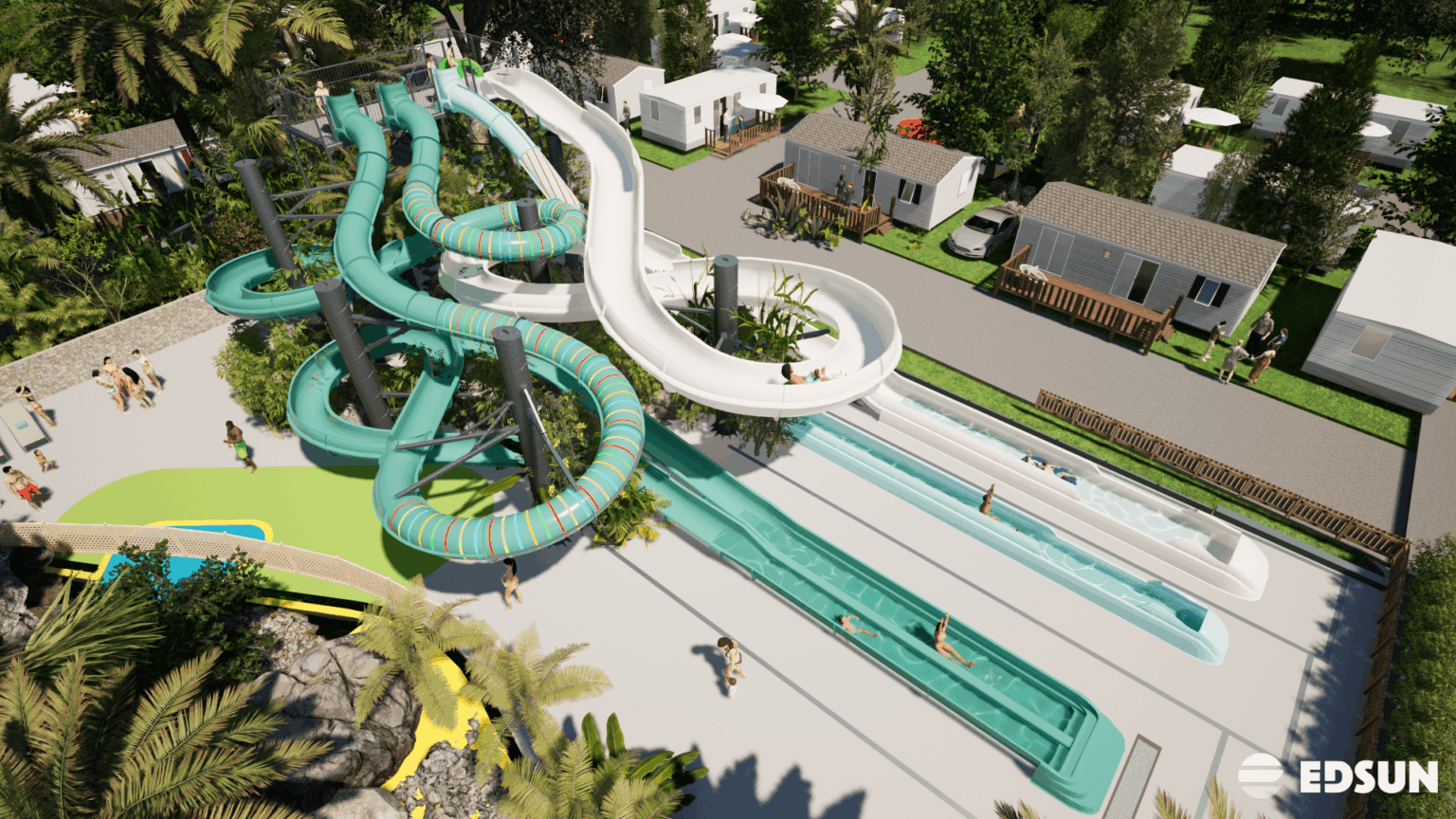 EDSUN installe 4 toboggans aquatiques en Espagne | Saison 2026